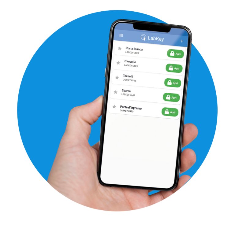 Access control with NFC Qr Code LabKey keypad technology